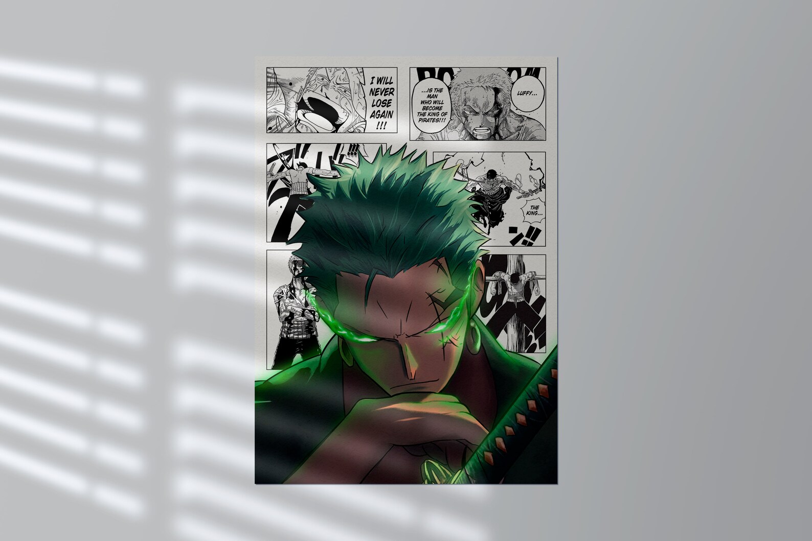 Zoro Art Print, One Piece Poster, Zoro Wall Art, One Piece Wall Art ...