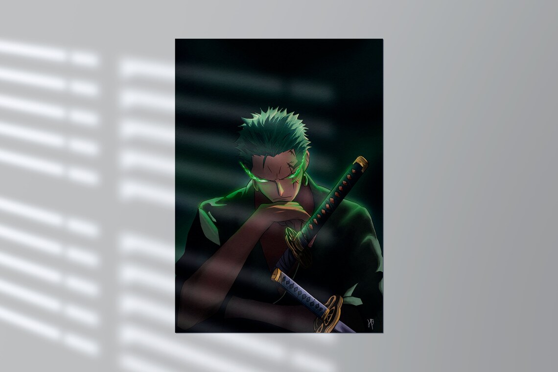 Zoro Roronoa Poster, One Piece Poster, Zoro Wall Art, One Piece Wall ...