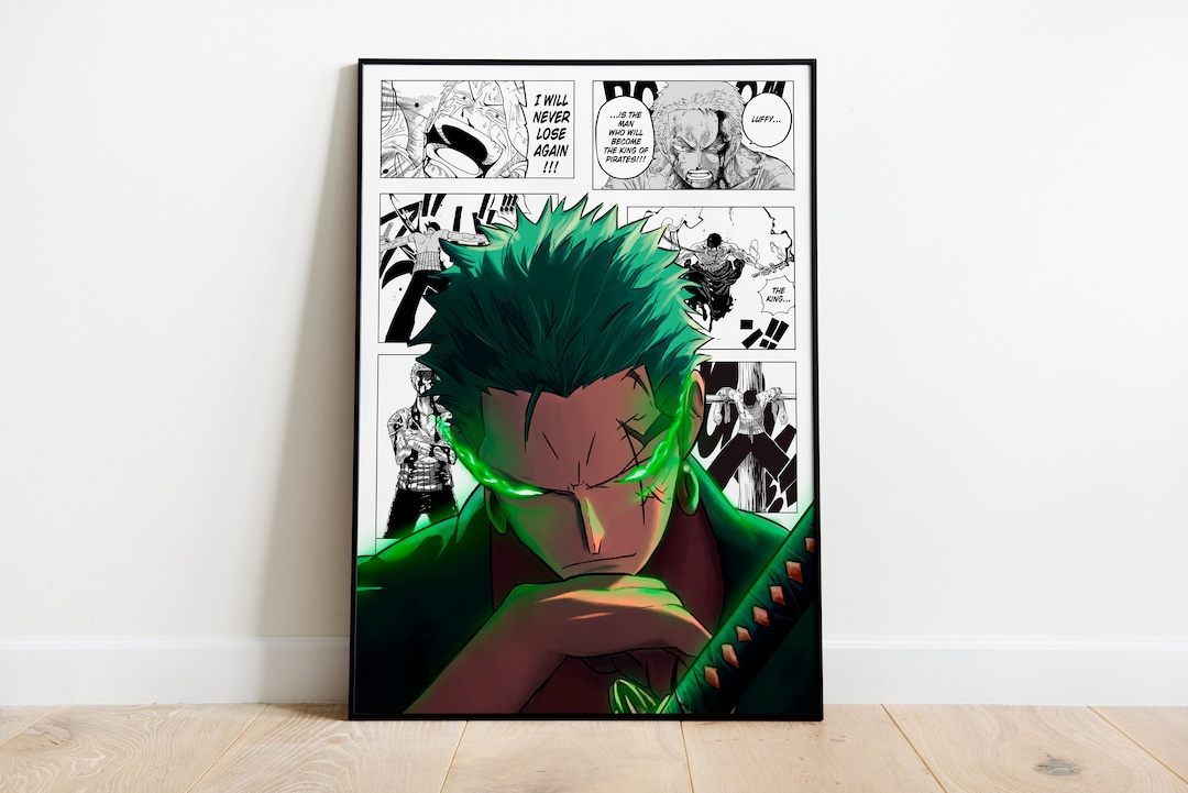 Zoro Roronoa Poster, One Piece Poster, Zoro Wall Art, One Piece Wall ...