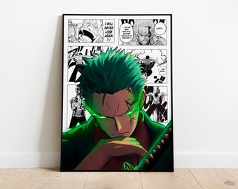 Zoro Art Print, One Piece Poster, Zoro Wall Art, One Piece Wall Art ...