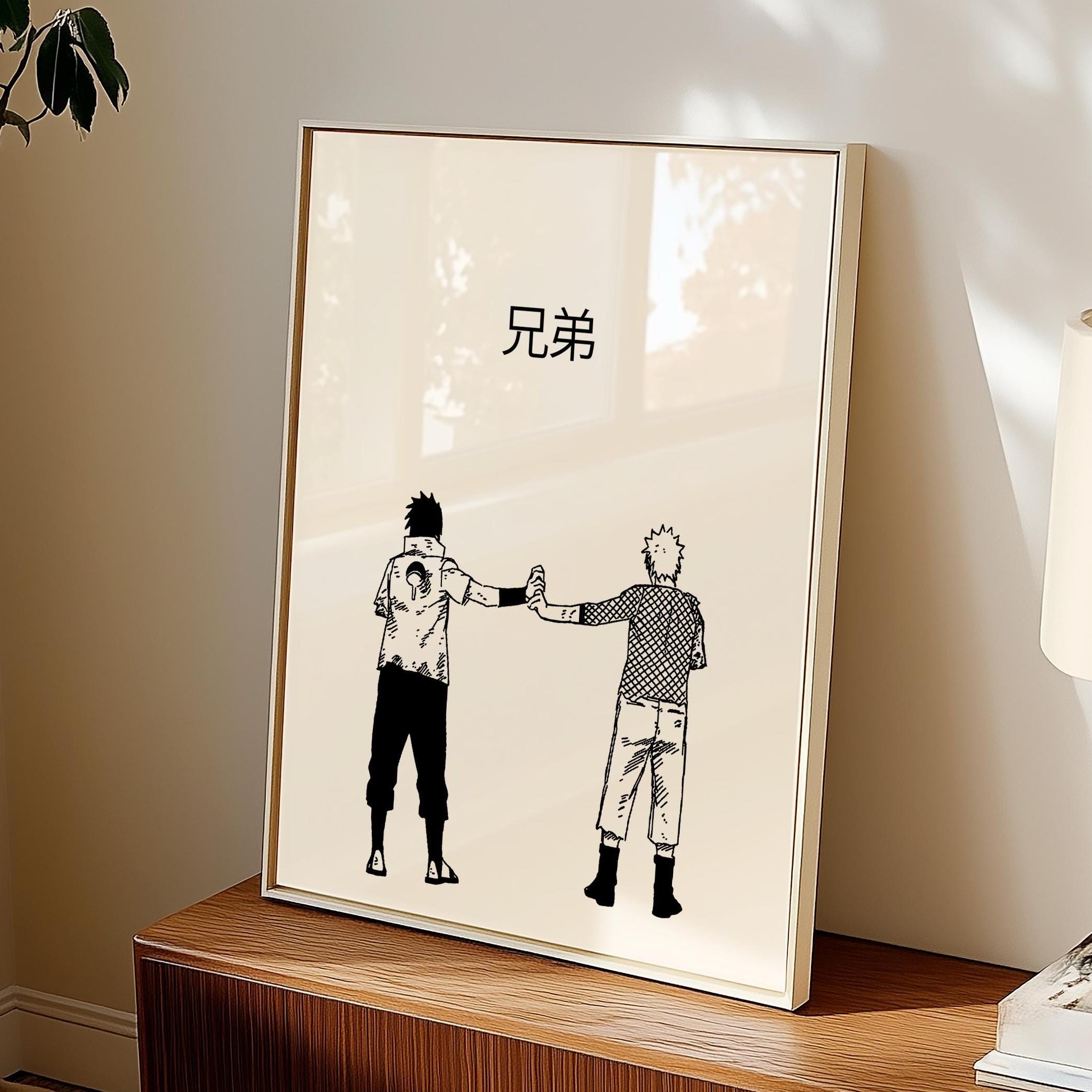 Naruto and Sasuke Poster, Naruto Poster, Naruto Wall Art, Sasuke Wall ...