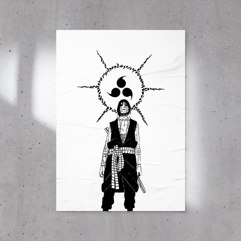 Uchicha Sasuke Poster, Naruto Poster, Sasuke Wall Art, Uchiha Sasuke ...