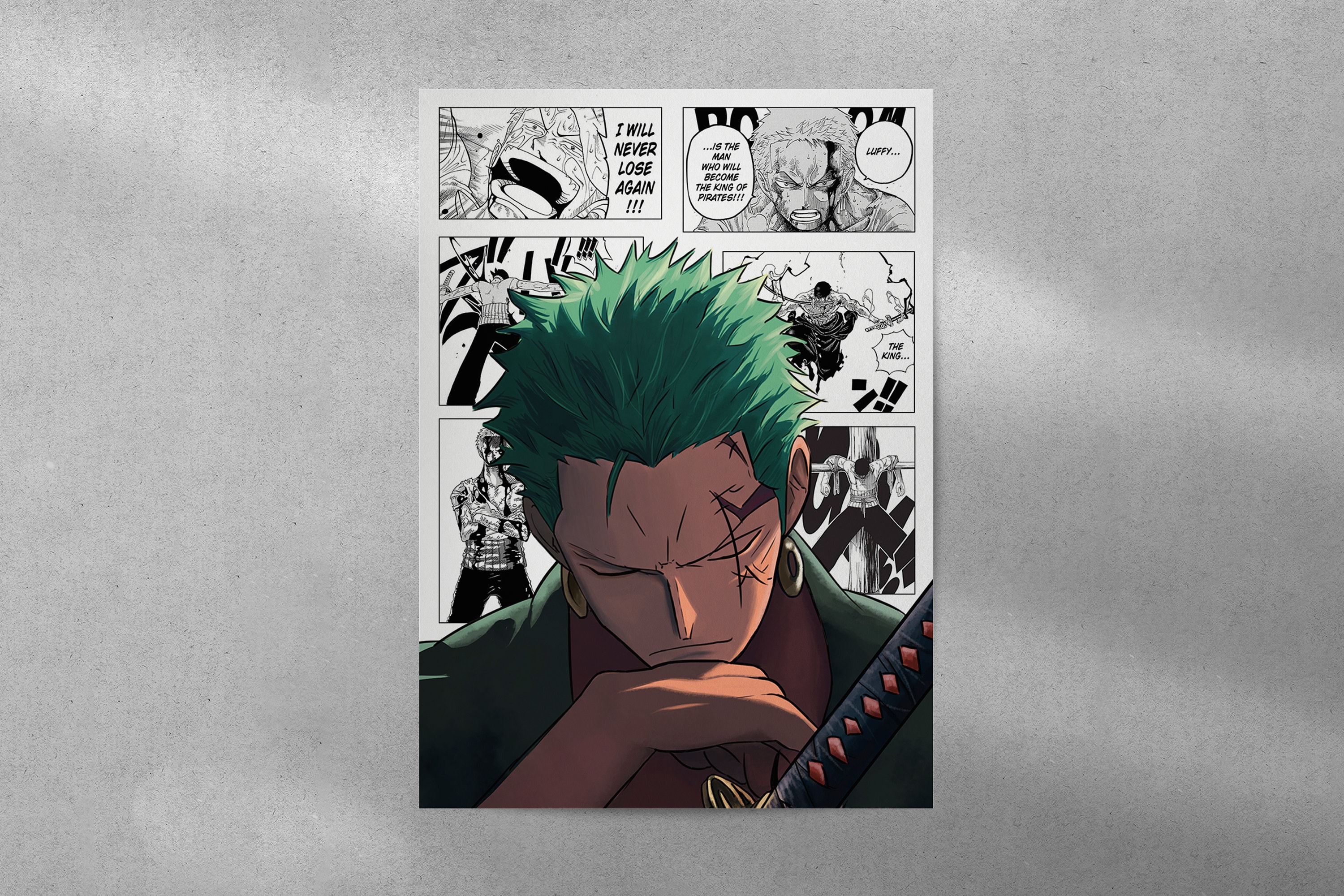 Zoro Art Print, One Piece Poster, Zoro Wall Art, One Piece Wall Art ...