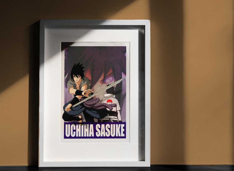 Uchicha Sasuke Poster, Naruto Poster, Sasuke Wall Art, Uchiha Sasuke ...