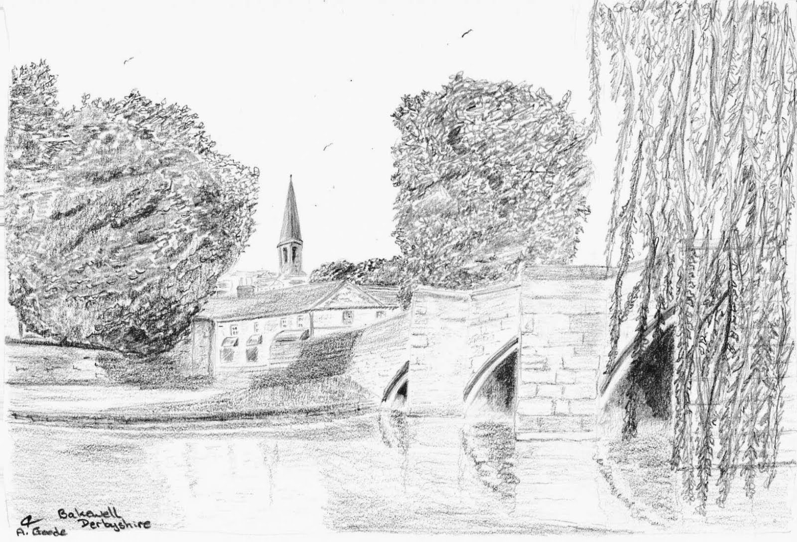 Pencil Drawing of Bakewell Bridge, Derbyshire - Etsy