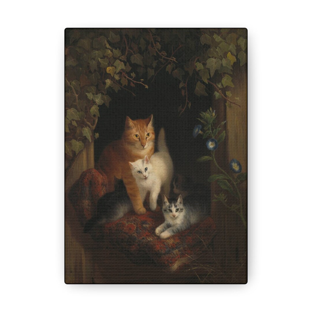 Vintage Cat Wall Art (4 Size Options) - Etsy