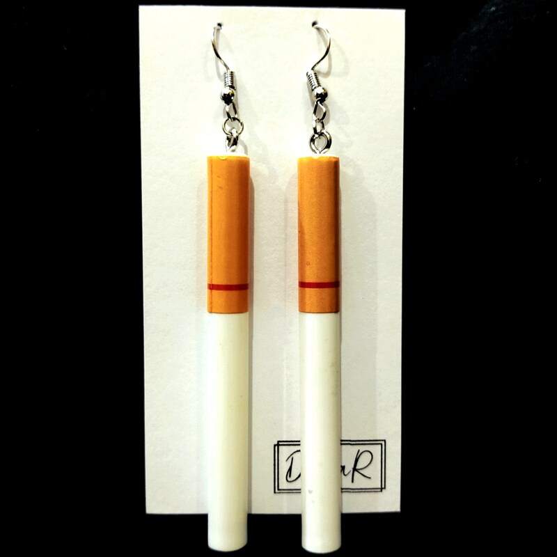 Cigarette Earrings - Etsy Australia