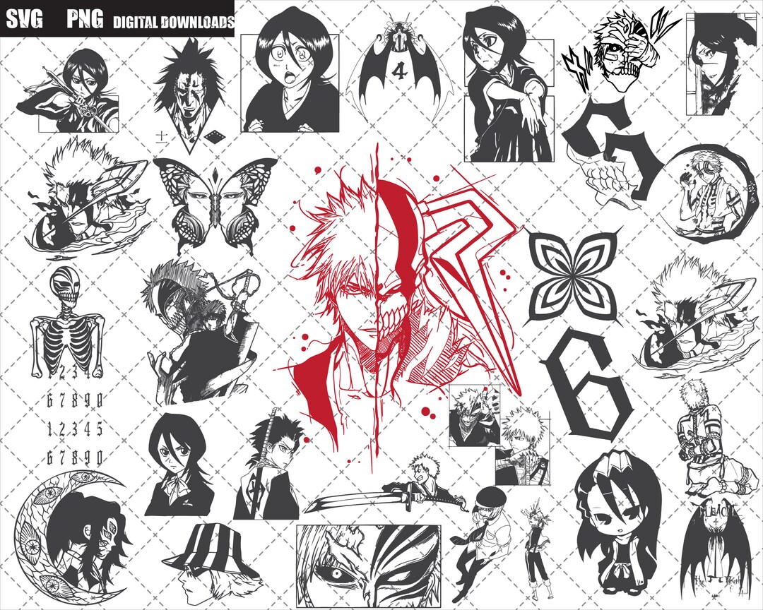 90 Anime Designs Png Svg, Anime Bundle SVG, Digital Download, Japanese ...