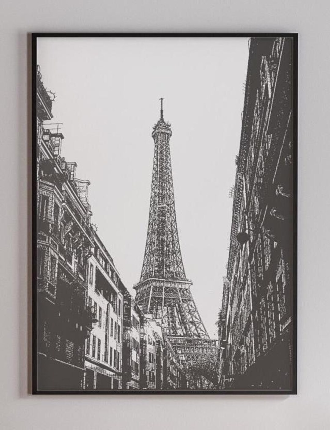 Anniversary Gift Eiffel Tower Artwork: Paris France Large Framed Canvas ...
