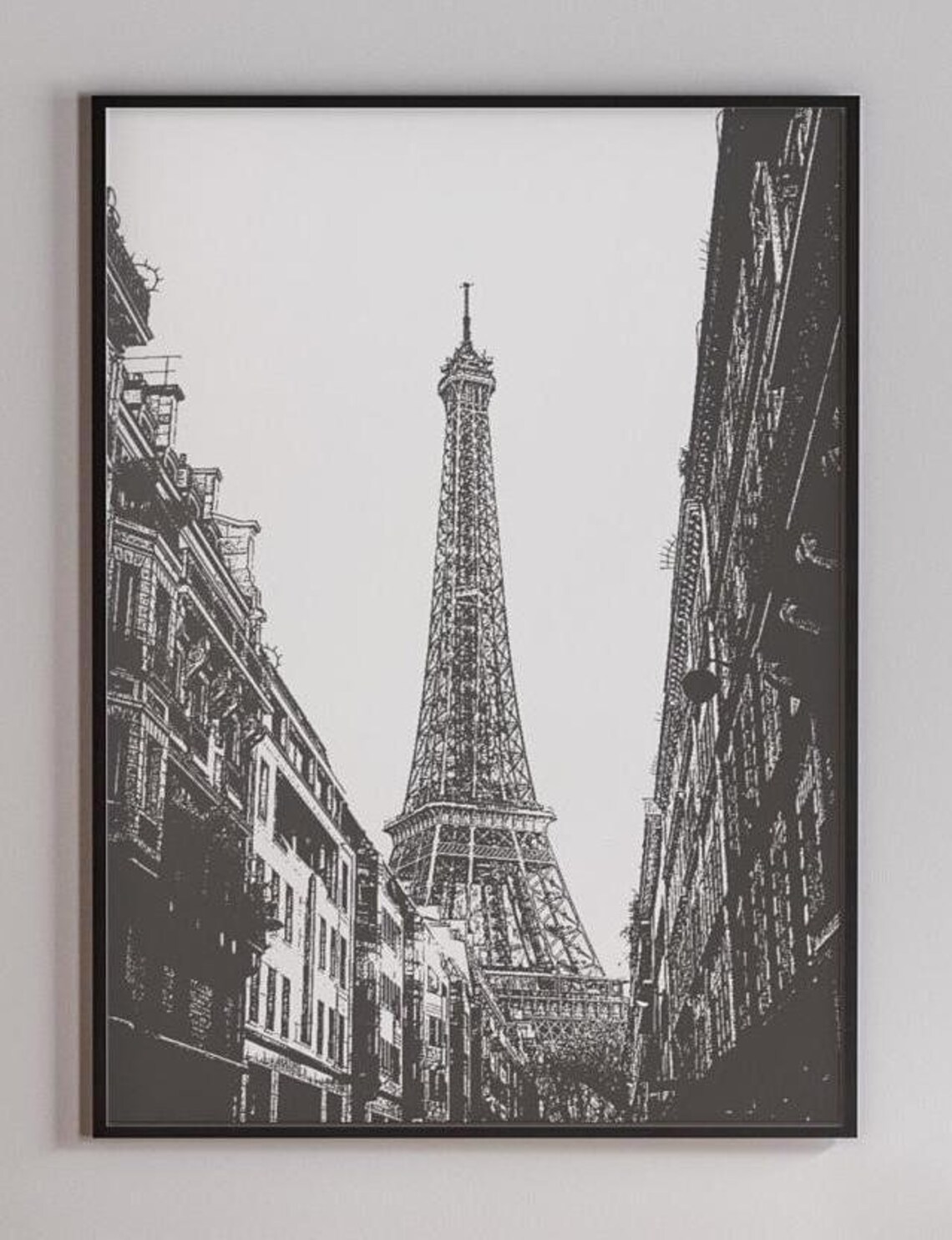 Anniversary Gift Eiffel Tower Artwork: Paris France Large Framed Canvas ...