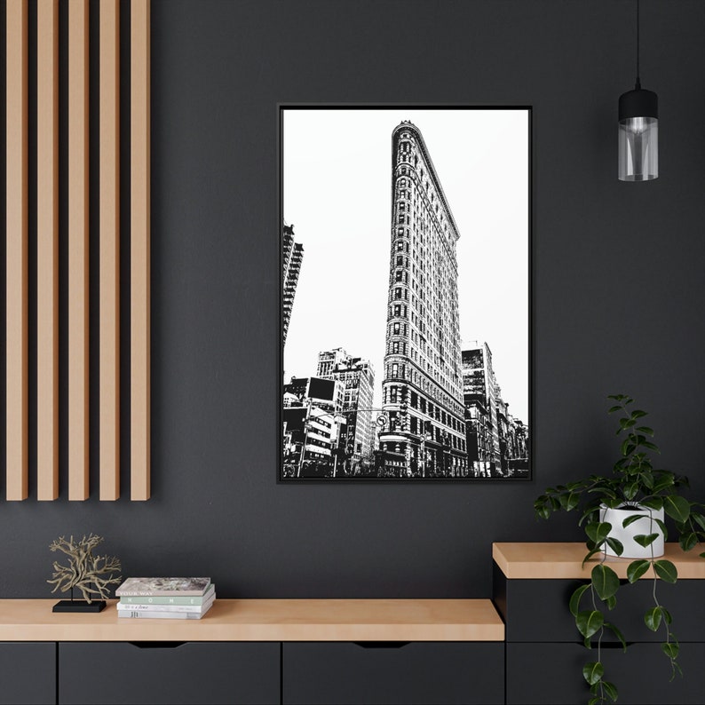 Apartment Decor, New York City Flatiron Building, Large Framed Canvas ...