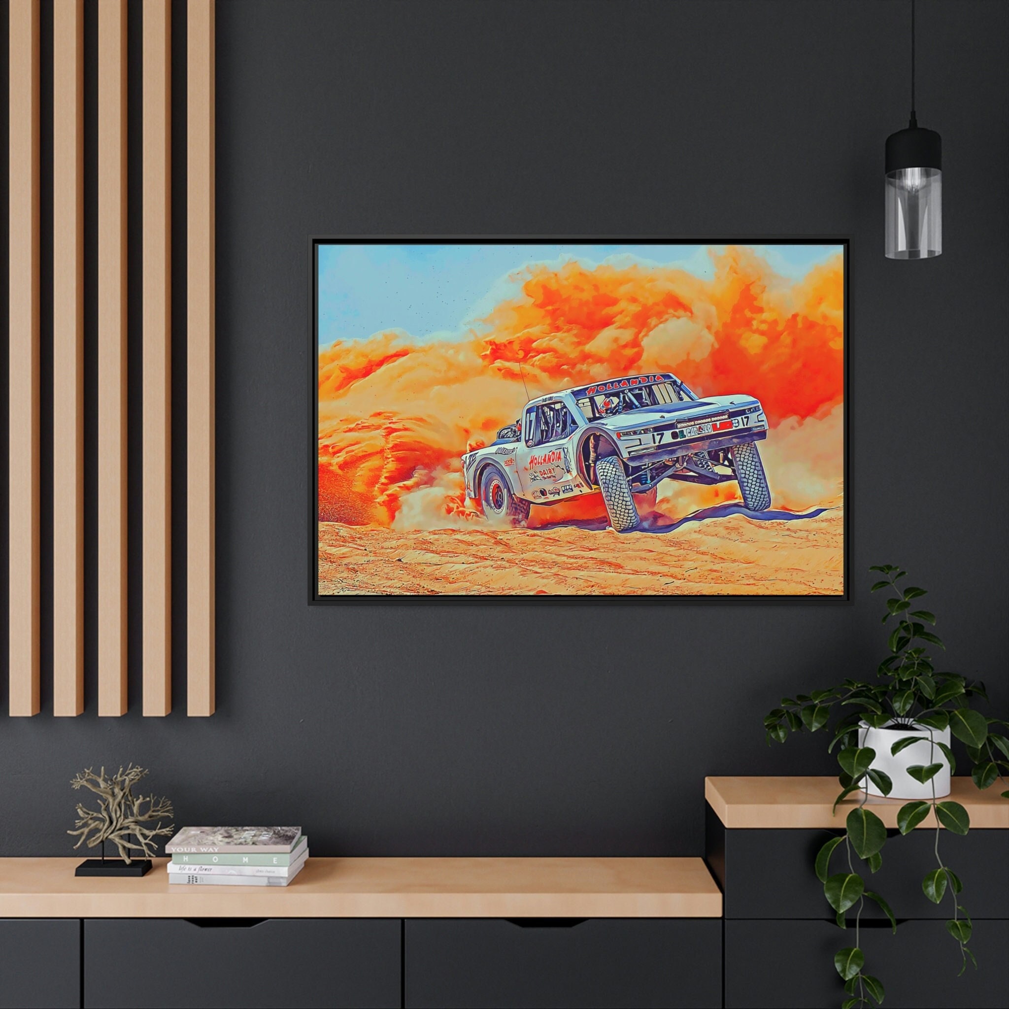 Mechanics Shop Decor, Large Framed Trophy Truck Canvas, Baja 1000 ...