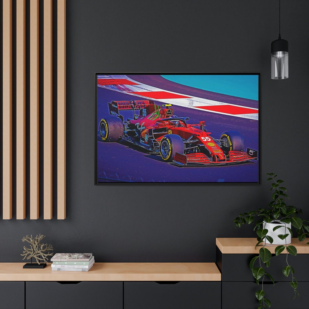 Ferrari F1 Wall Art, Formula 1 Ferrari Canvas, Carlos Sainz F1 Artwork ...