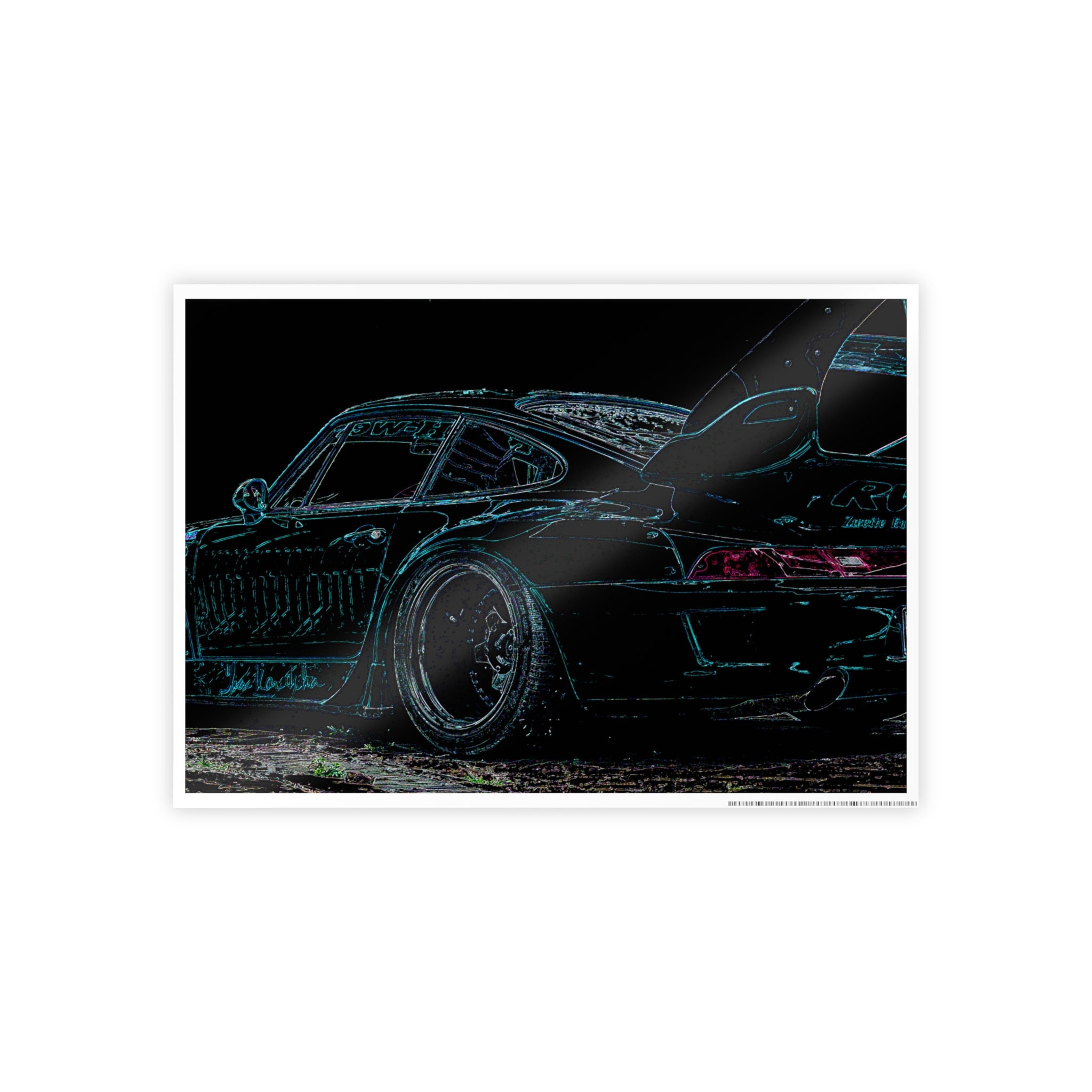 Dynamic RWB Porsche 911 Glossy Poster Vibrant and Sleek Art Print for ...