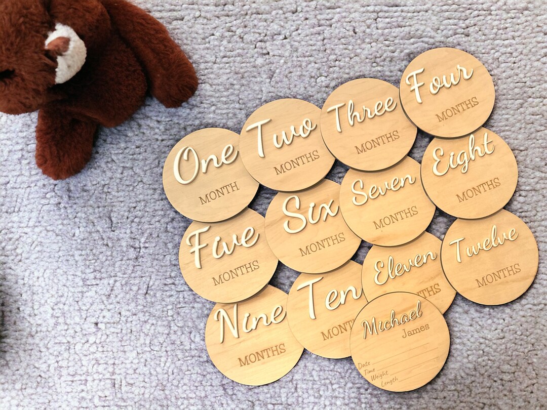 Handcrafted Baby Birth Milestone Discs - Etsy