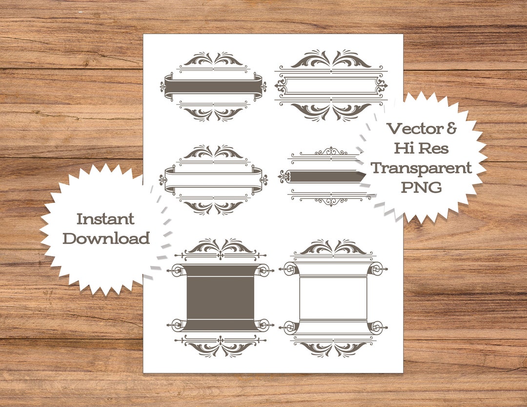 Decorative PNG Vintage Frames Vintage Decorative Vector - Etsy