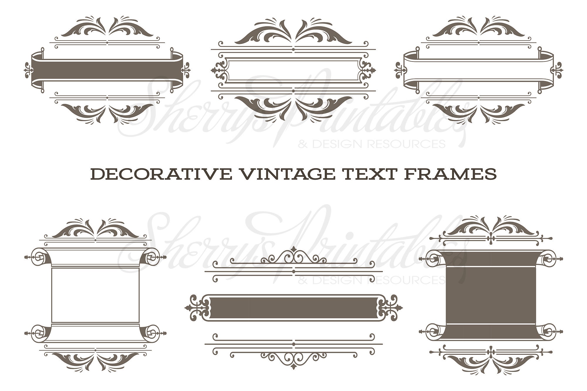 Decorative PNG Vintage Frames Vintage Decorative Vector - Etsy