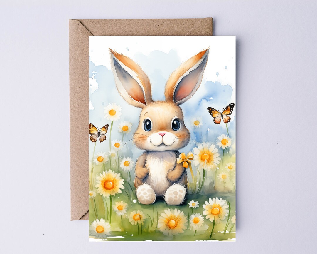 Cute Easter Bunny Card Bundle Easter Cards Personalized Holiday Cards ...