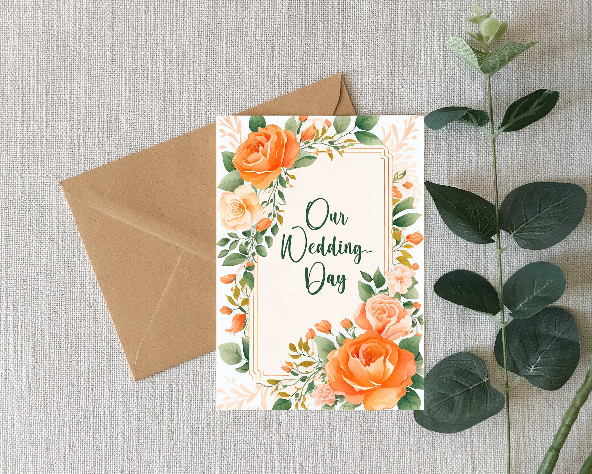 Floral Wedding Card Set of 10 Personalized Wedding Cards Watercolor Art ...