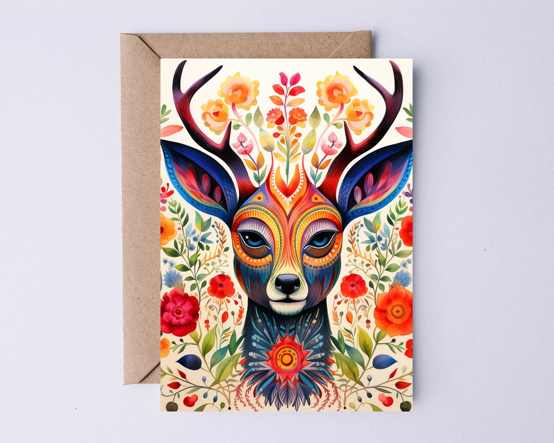 Mexican Style Folk Art Blank Card Pack of 10 Personalized Folk Art Card ...