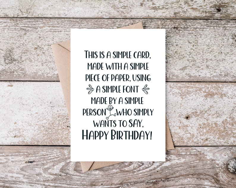 Simple Happy Birthday Card Printable Happy Birthday Quote - Etsy