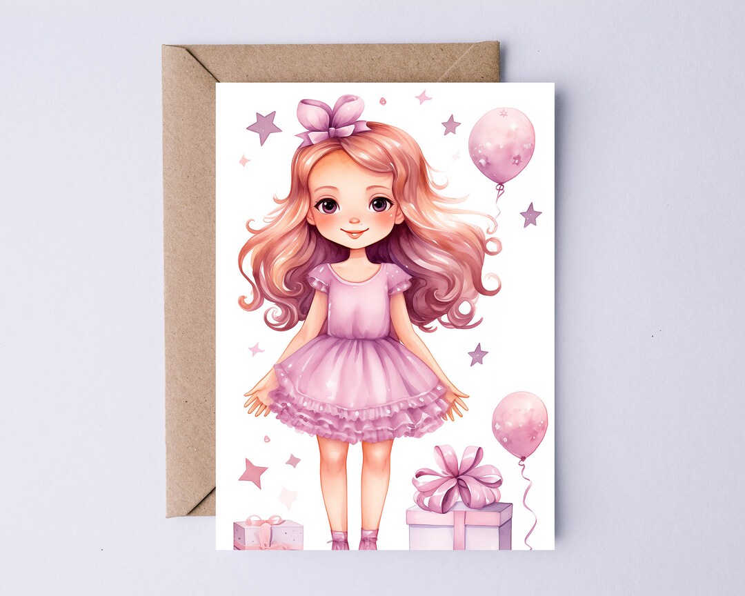 Cute Ballerina Birthday Card Set of 10 Personalized Birthday Cards for ...