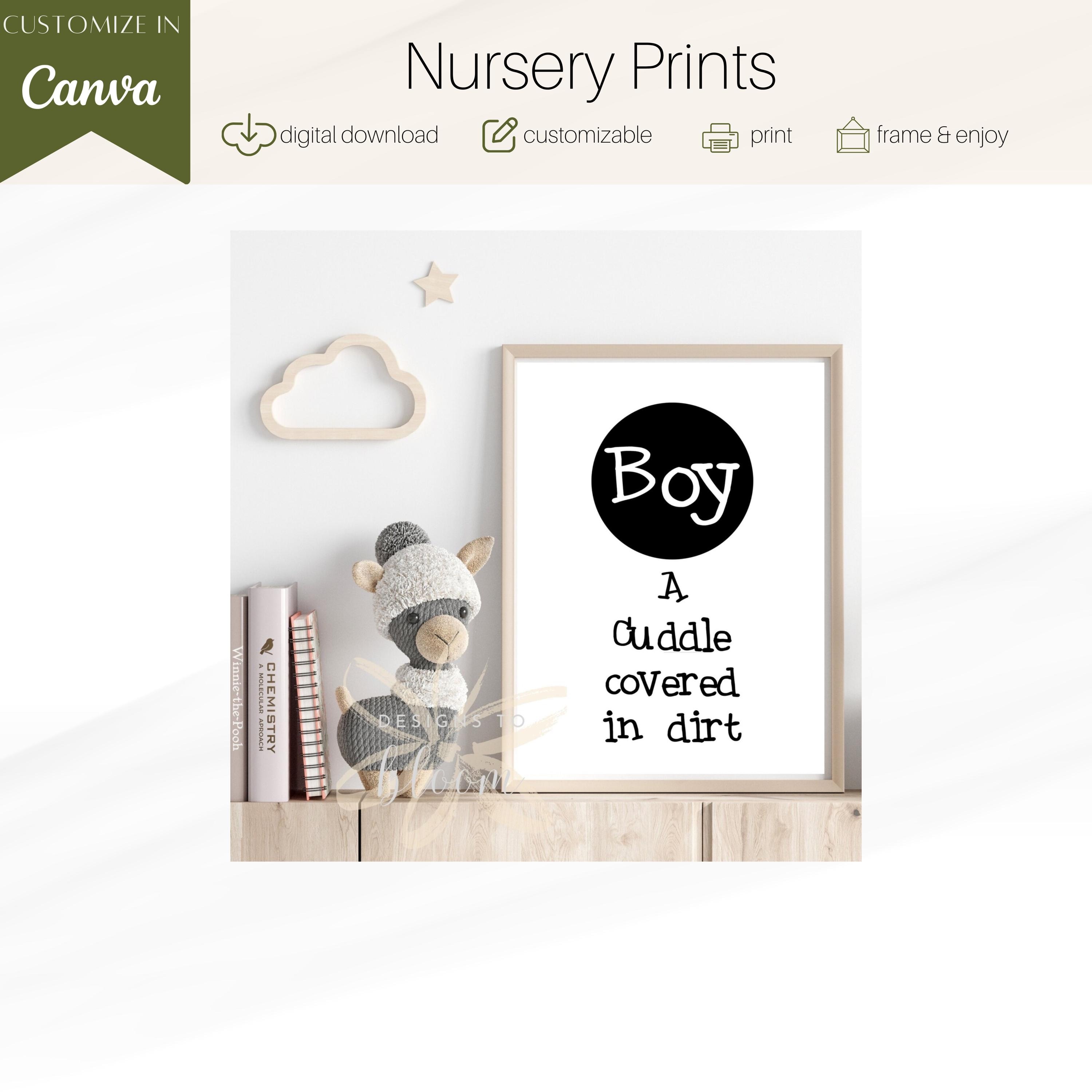 Nursery Boy A Cuddle in Dirt PRINTABLE Art – Boy a Cuddle - Nursery ...