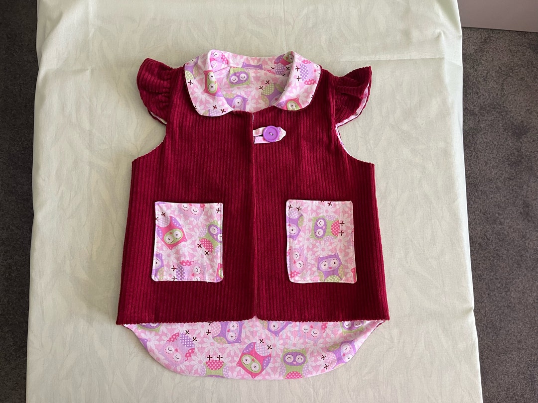 Girls Two in One Reversible Vest (with and Without Hood) - Wine Owls ...