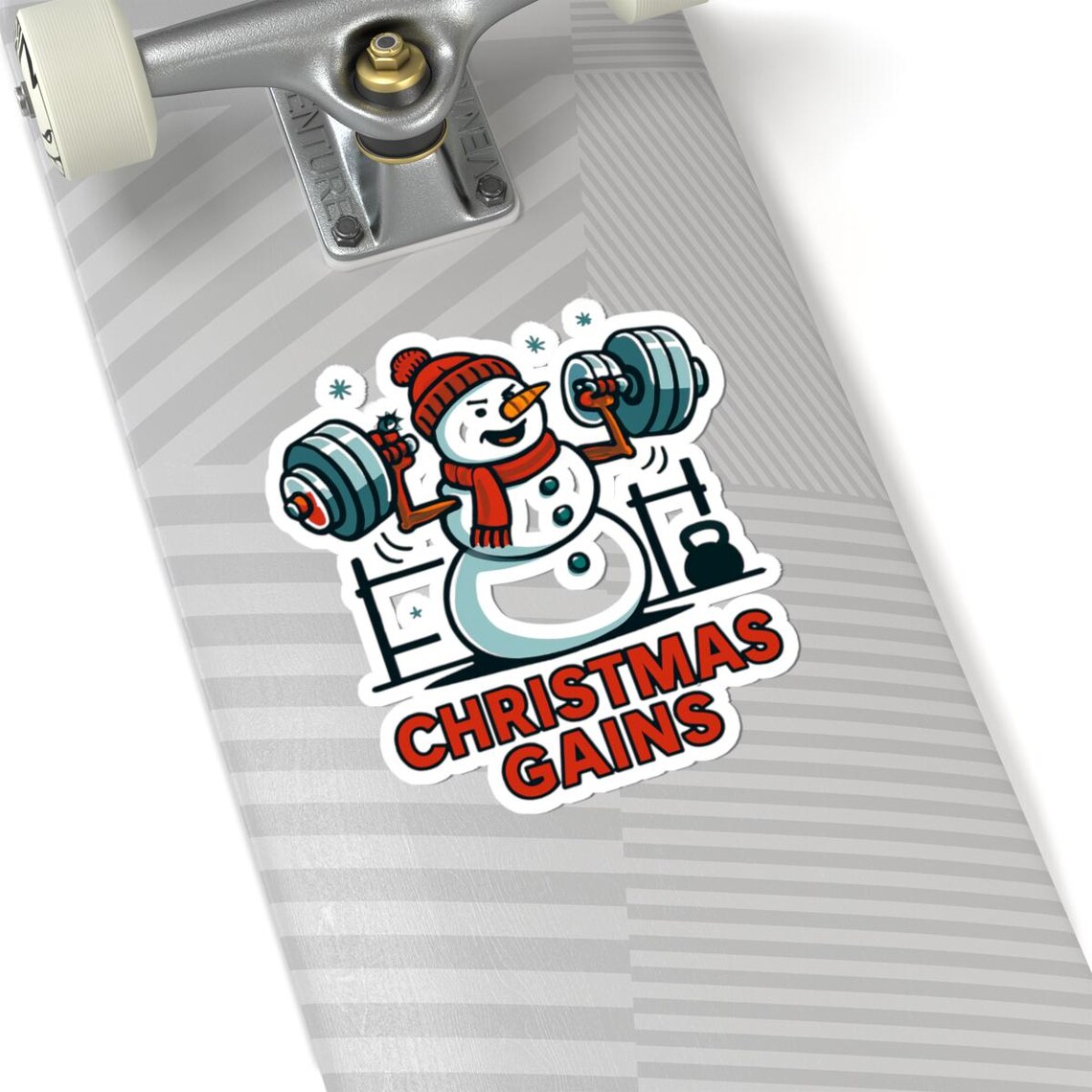 Christmas Gains Snowman Sticker | Kiss-cut Sticker, Fitness Holiday ...