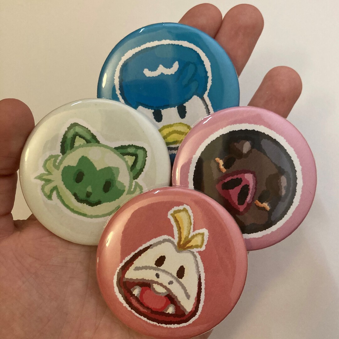 Pokemon Paldea Buttons (sprigatito, Quaxly, Fuecoco, Lechonk, Pawmi ...
