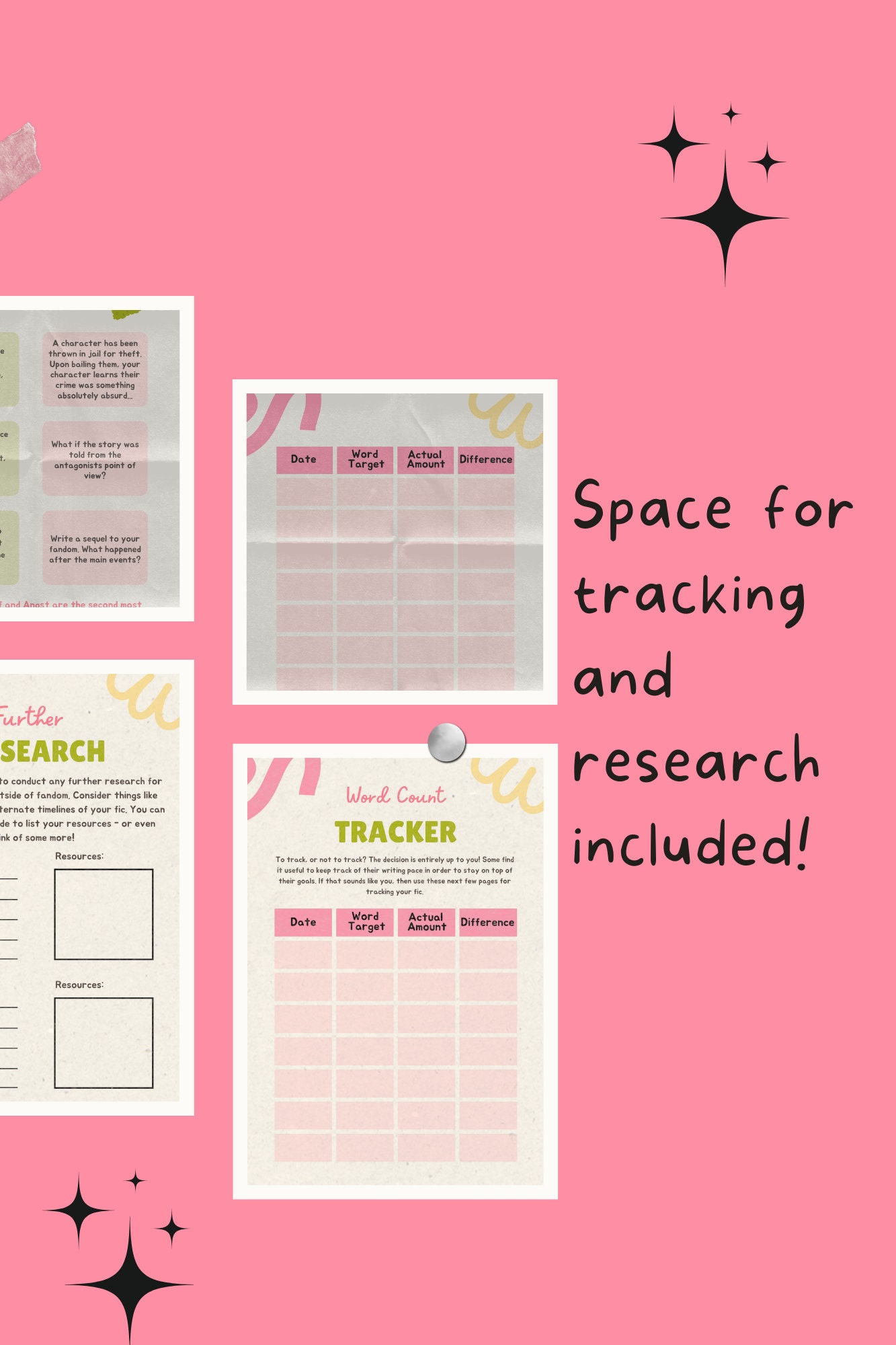 Fanfiction 101 Workbook & Guide | Writing Planner, Trackers - Etsy