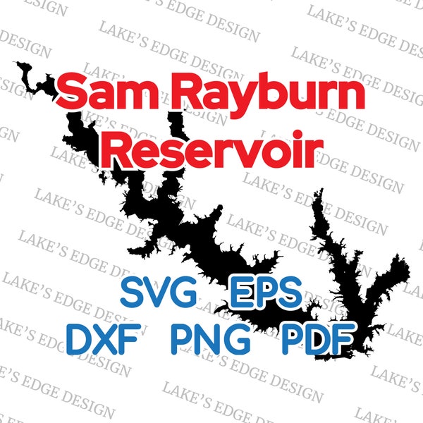 Rayburn Sam Lake Map Svg - Etsy