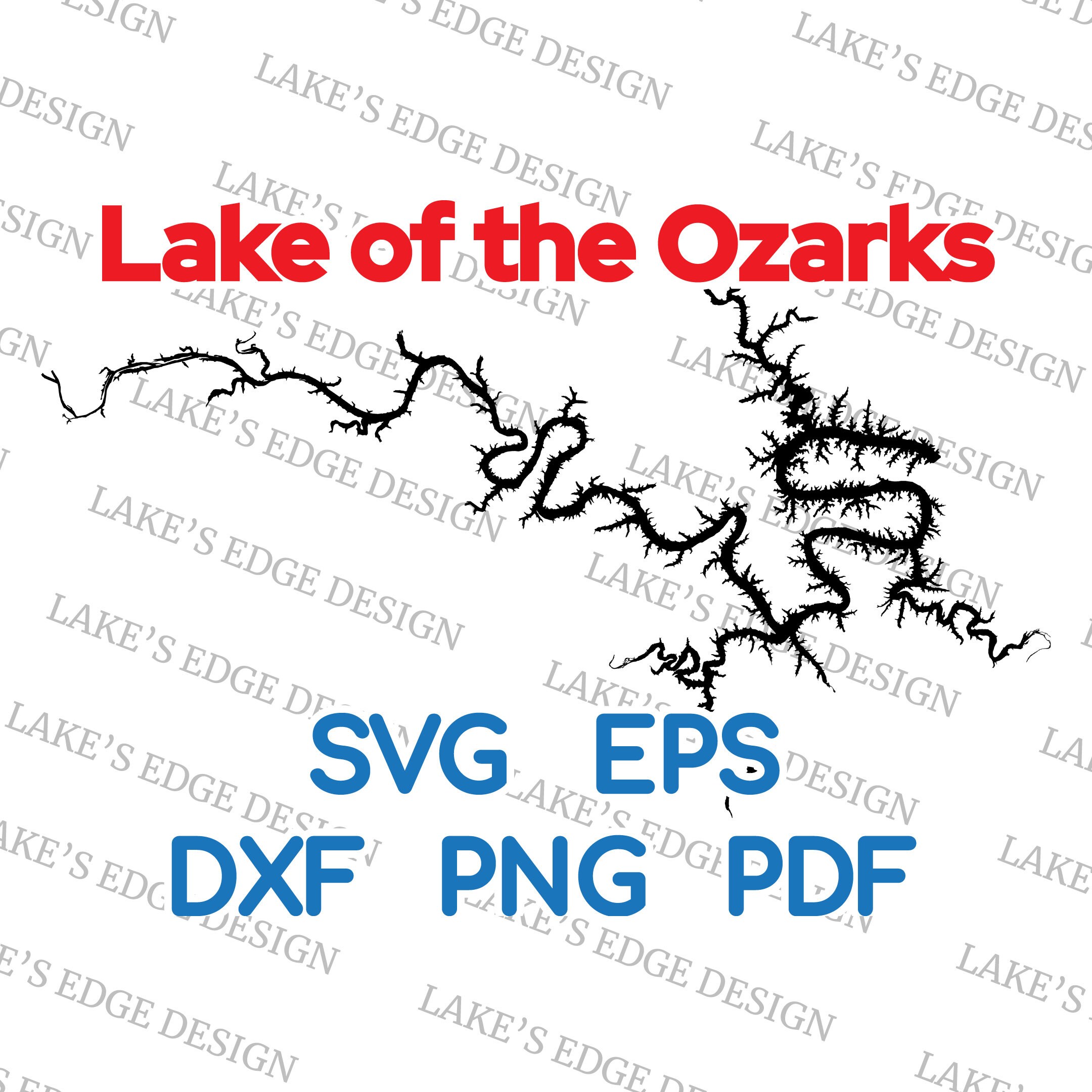 Lake of the Ozarks Missouri Lake Outline Silhouette SVG Vector - Etsy