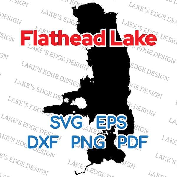 Flathead Lake Map - Etsy