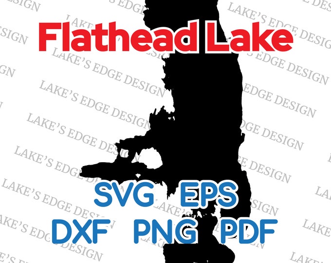 Flathead Lake Montana Lake Outline Silhouette SVG Vector Graphics Lake ...