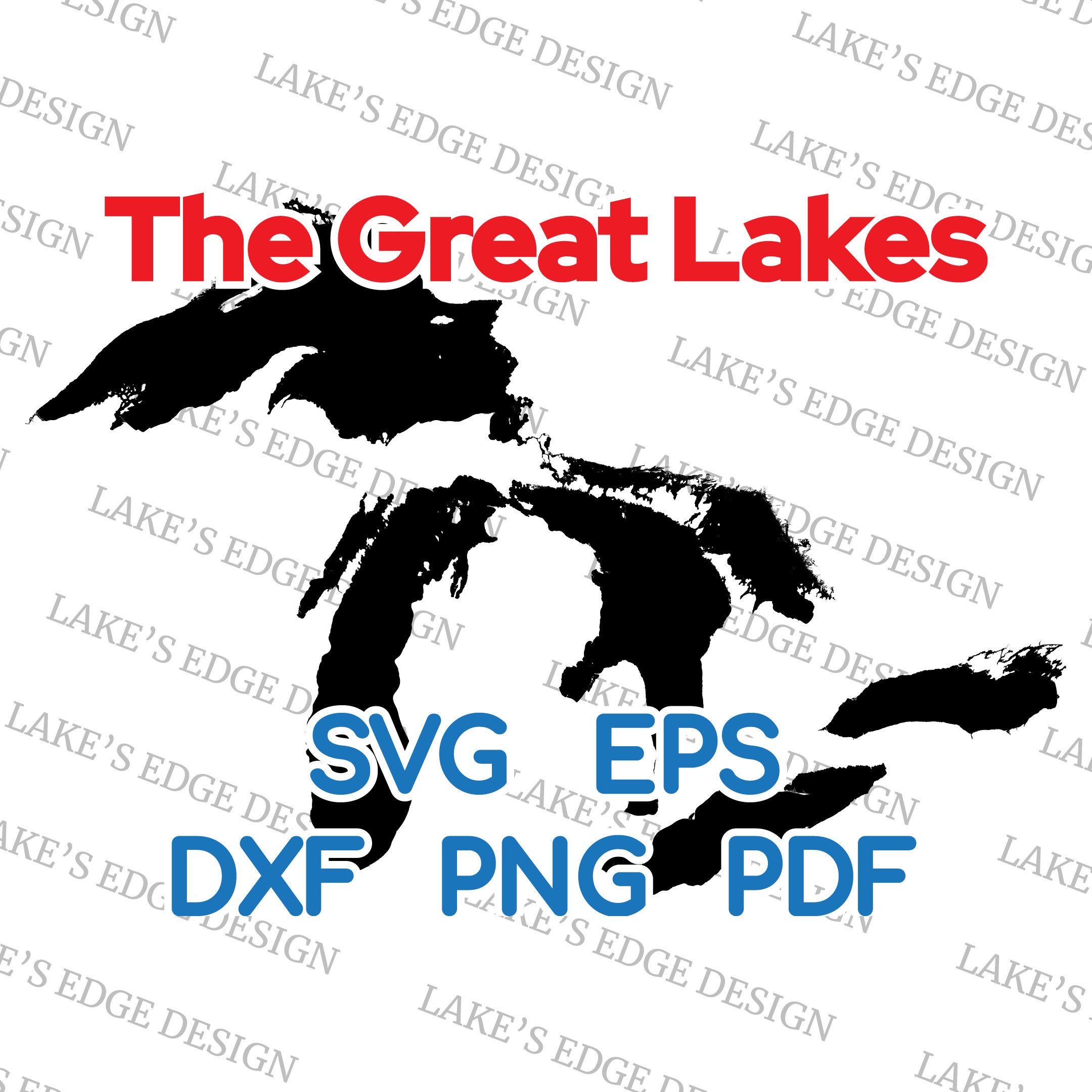 Great Lakes Outline Silhouette SVG Vector Graphics Lake - Etsy New Zealand