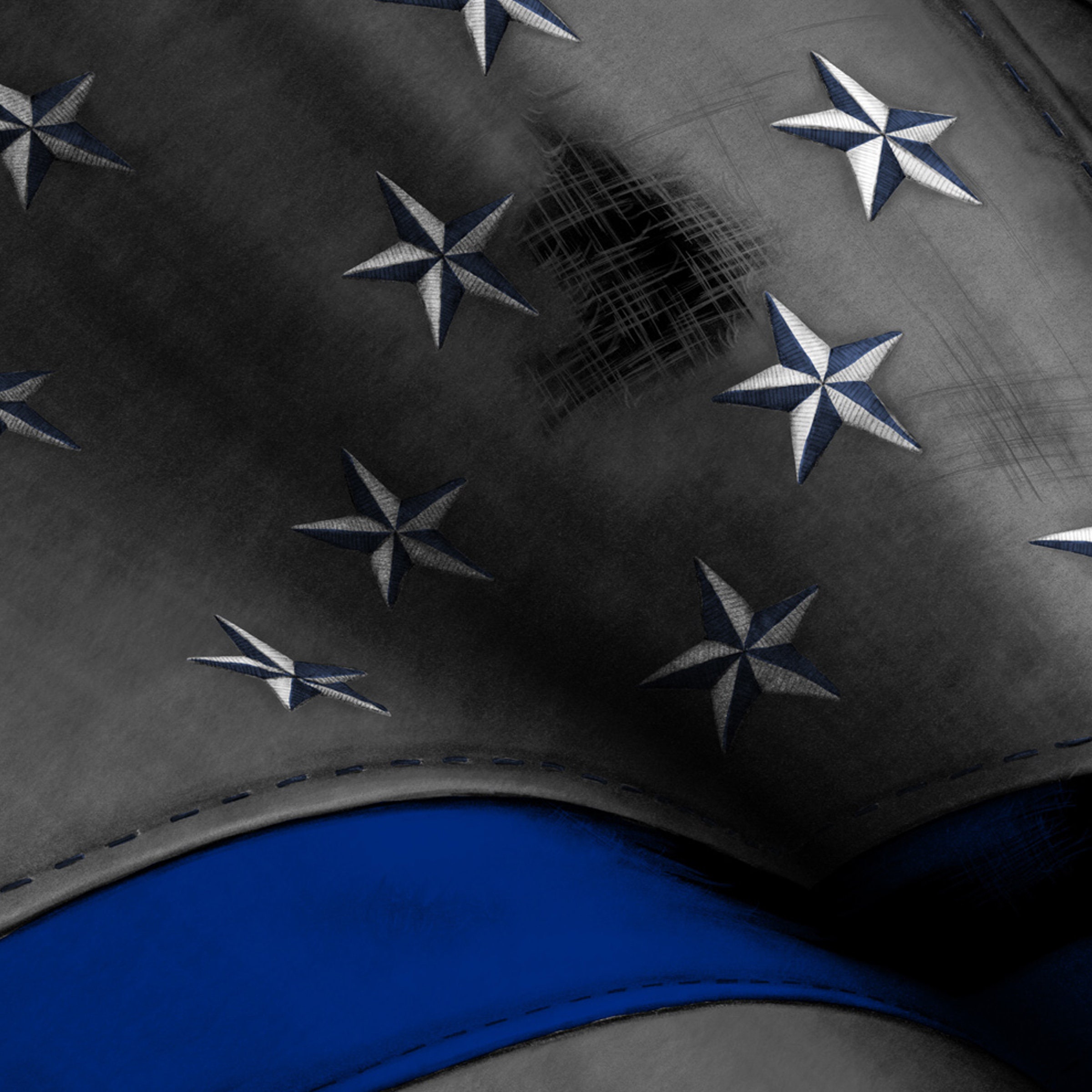 Thin Blue Line Flag Design Patriotic Hand-drawn Digital - Etsy