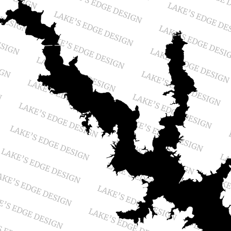 Sam Rayburn Reservoir Texas Lake Outline Silhouette SVG Vector - Etsy