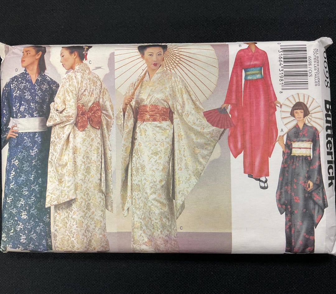 Butterick Pattern 6698 Japanese Kimono Robe Costume One Size - Etsy