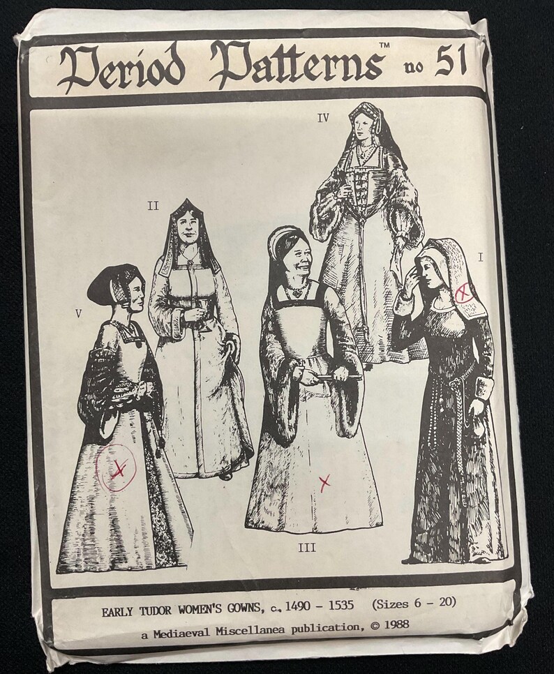 Period Patterns # 51 Women’s Tudor Renaissance Gowns Costume Pattern ...