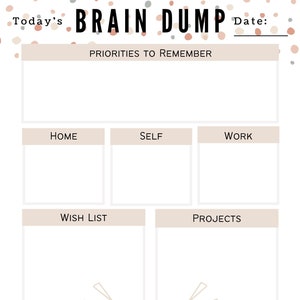 Daily Brain Dump Journal, Digital File, Printable - Etsy