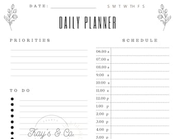 Printable Planner Bundle Daily, Weekly, & Monthly Options Minimalist ...