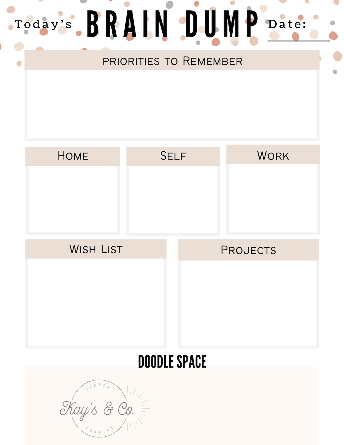 Daily Brain Dump Journal, Digital File, Printable - Etsy