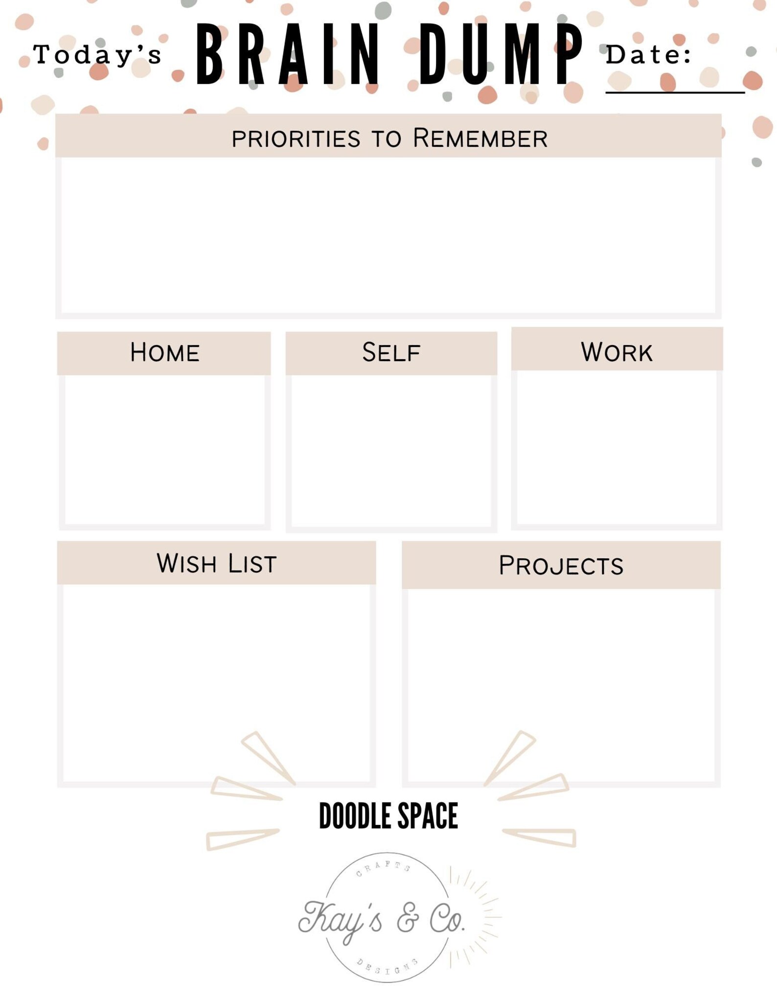 Daily Brain Dump Journal, Digital File, Printable - Etsy