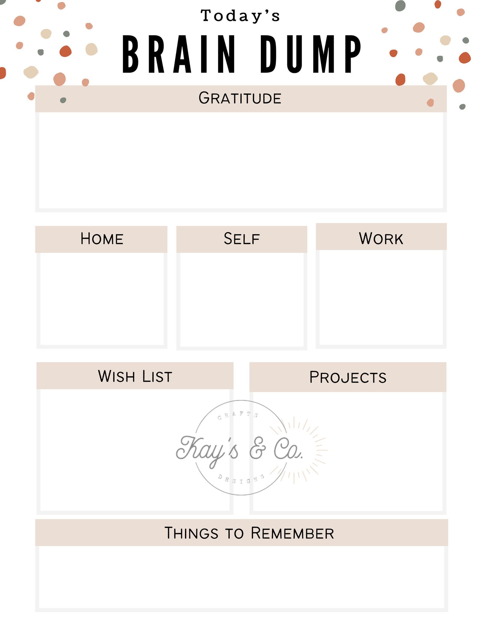 Daily Brain Dump Journal, Digital File, Printable - Etsy