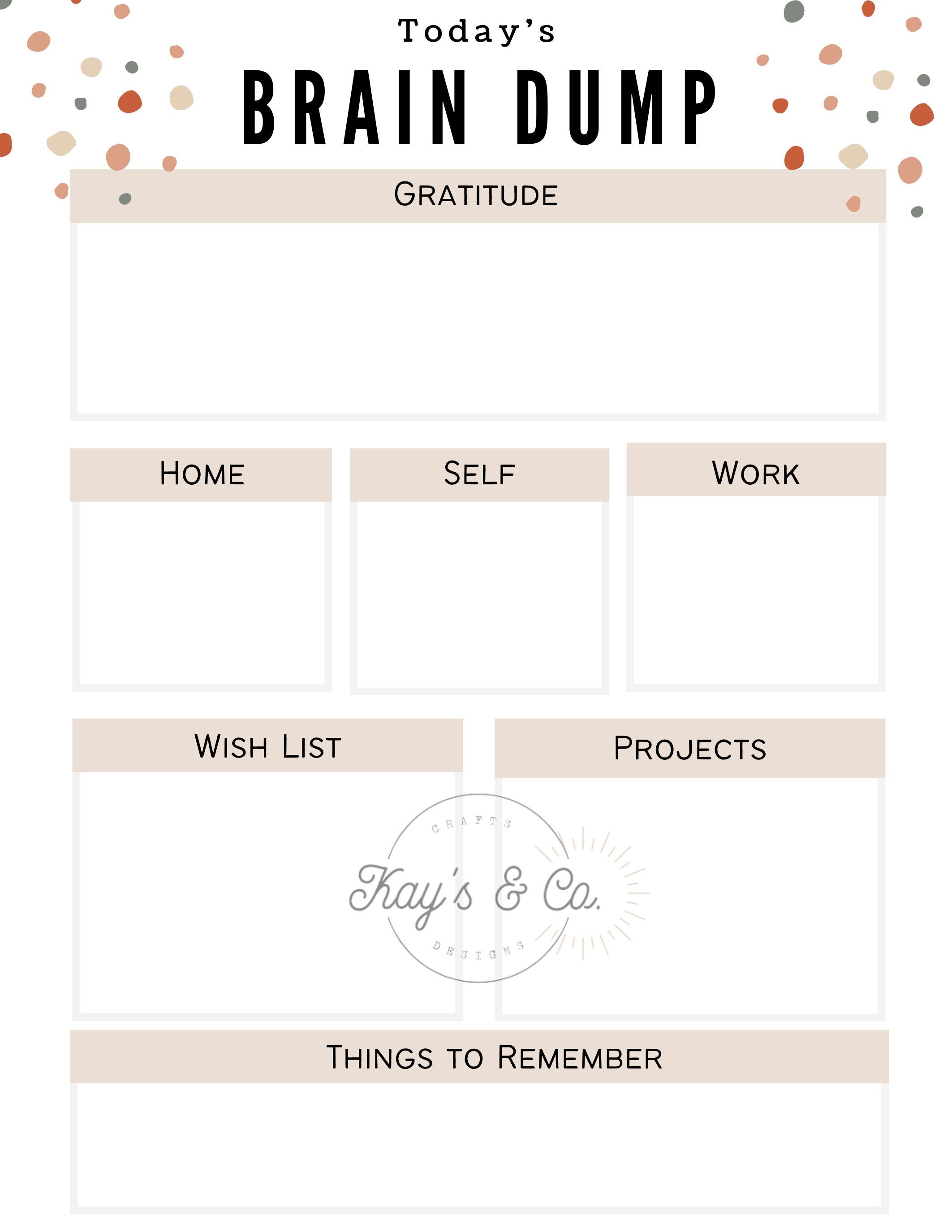 Daily Brain Dump Journal, Digital File, Printable - Etsy