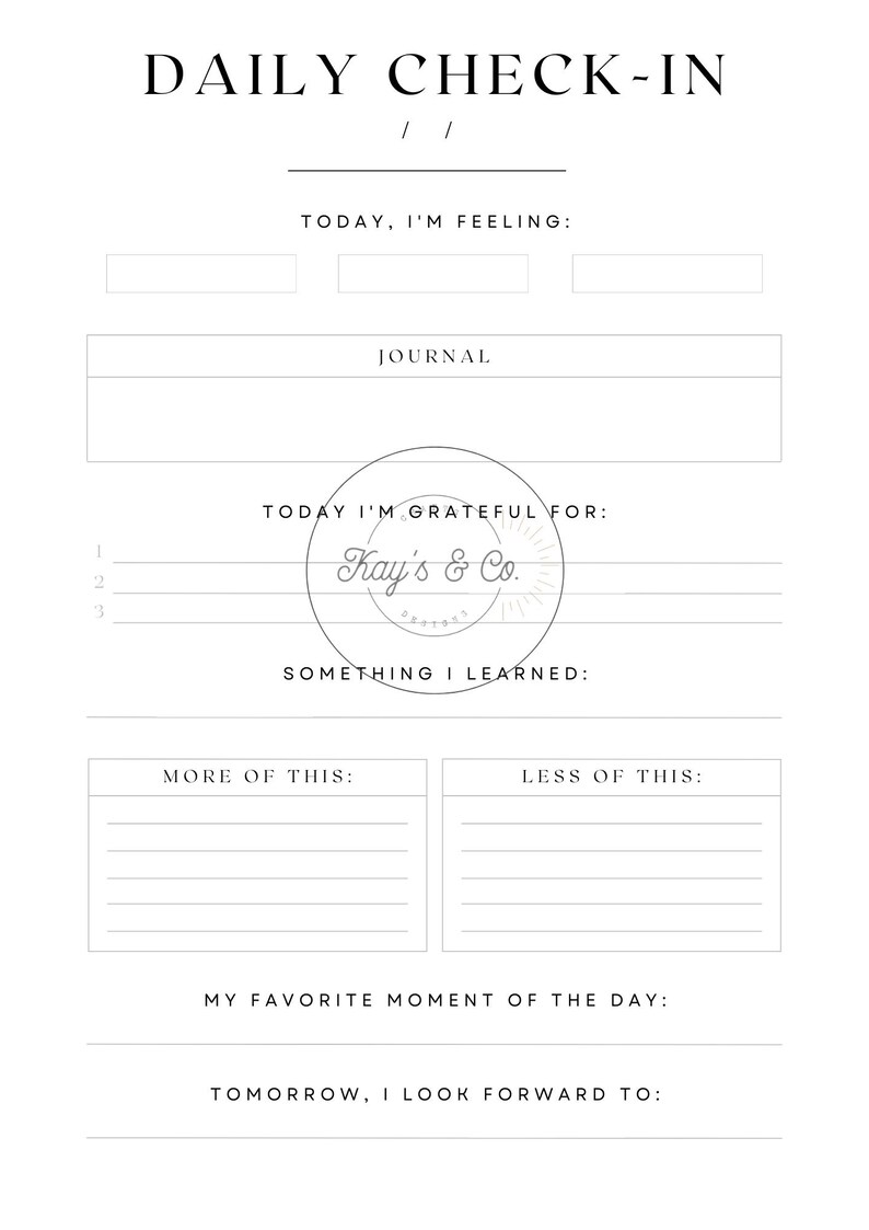 Monthly Journal and Planner Bundle Monthly Planner, Daily Check-in ...