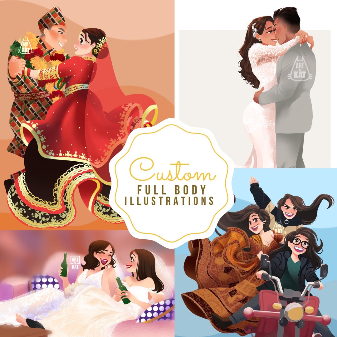 Custom FULL BODY Commission Digital Illustration | Cartoon, Animated ...