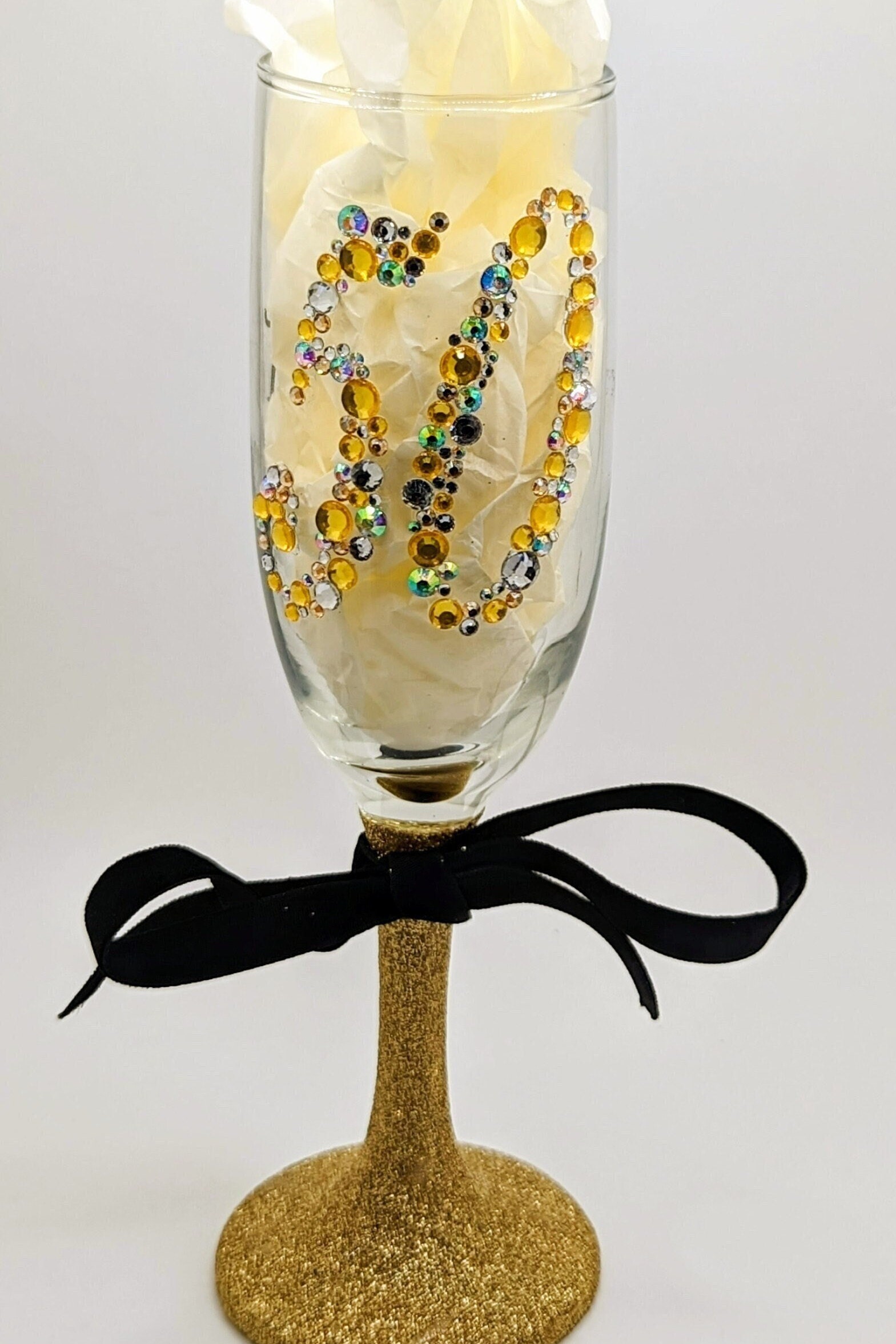 Custom Personalized Glitter Birthday Champagne Flute - Etsy