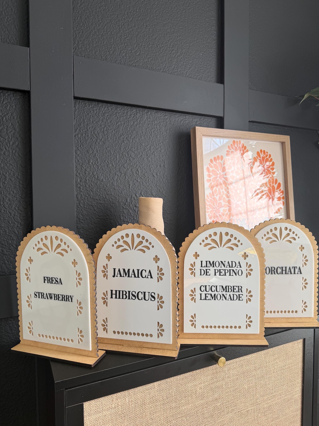 Mexican Fiesta Table Signs |papel Picado Style Food & Drink Labels ...